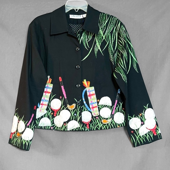 Anage | Jackets & Coats | Vintage Embroidered Golf Jacket | Poshmark